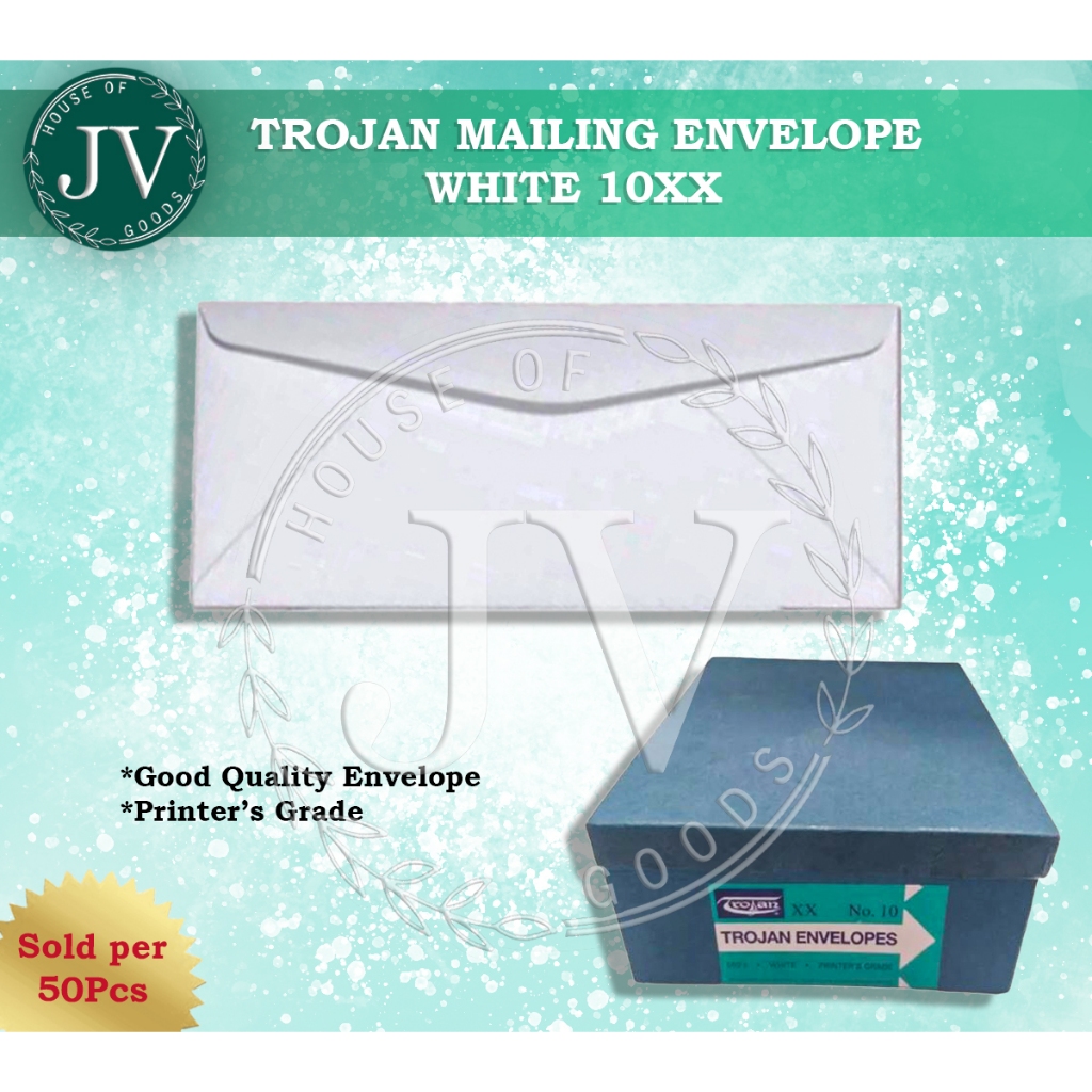 50pcs Trojan Mailing White Envelope 10xx | Shopee Philippines