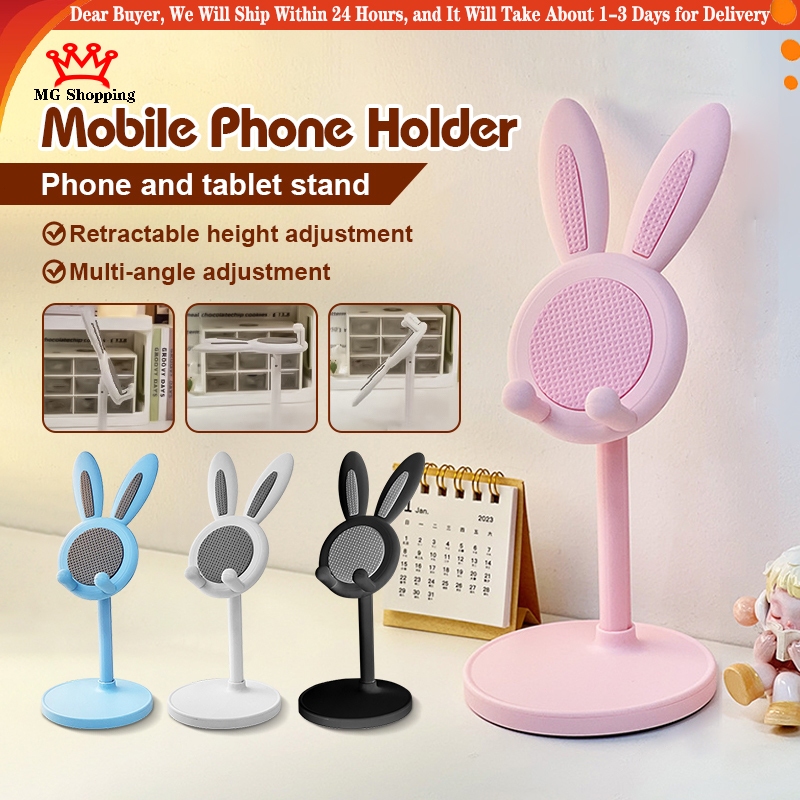 Cute Bunny Phone Stand Adjustable Height Angle Desktop Holder Cell ...