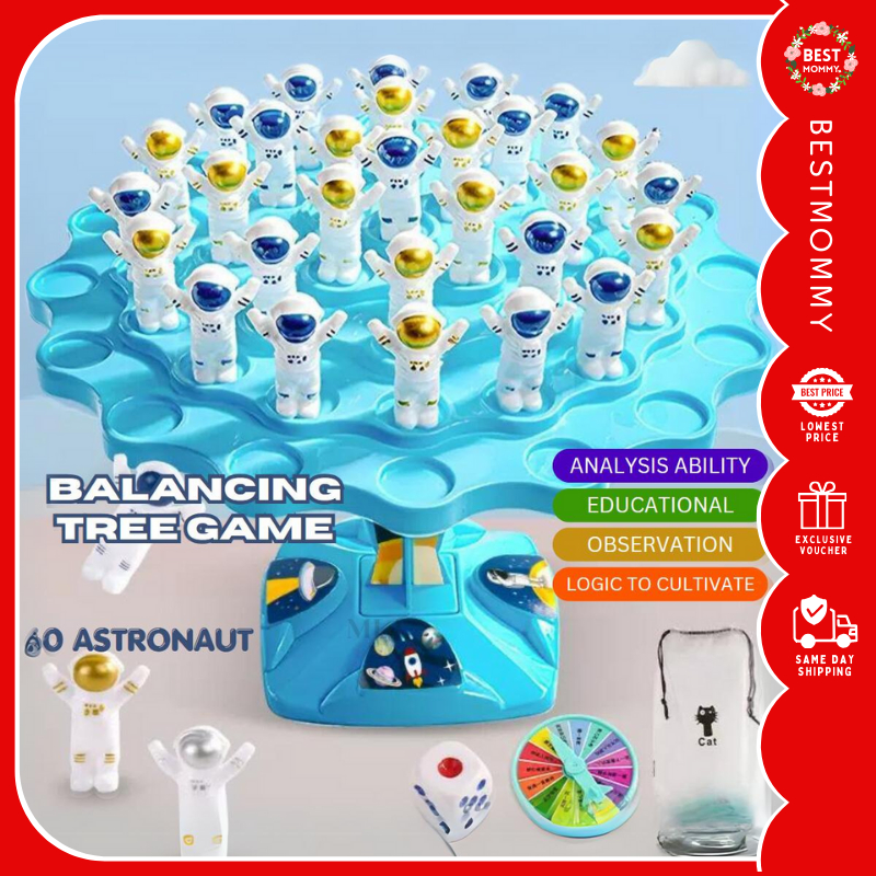 BESTMOMMY Math Toy Astronaut Balance Tree Parent-child Interaction Game ...