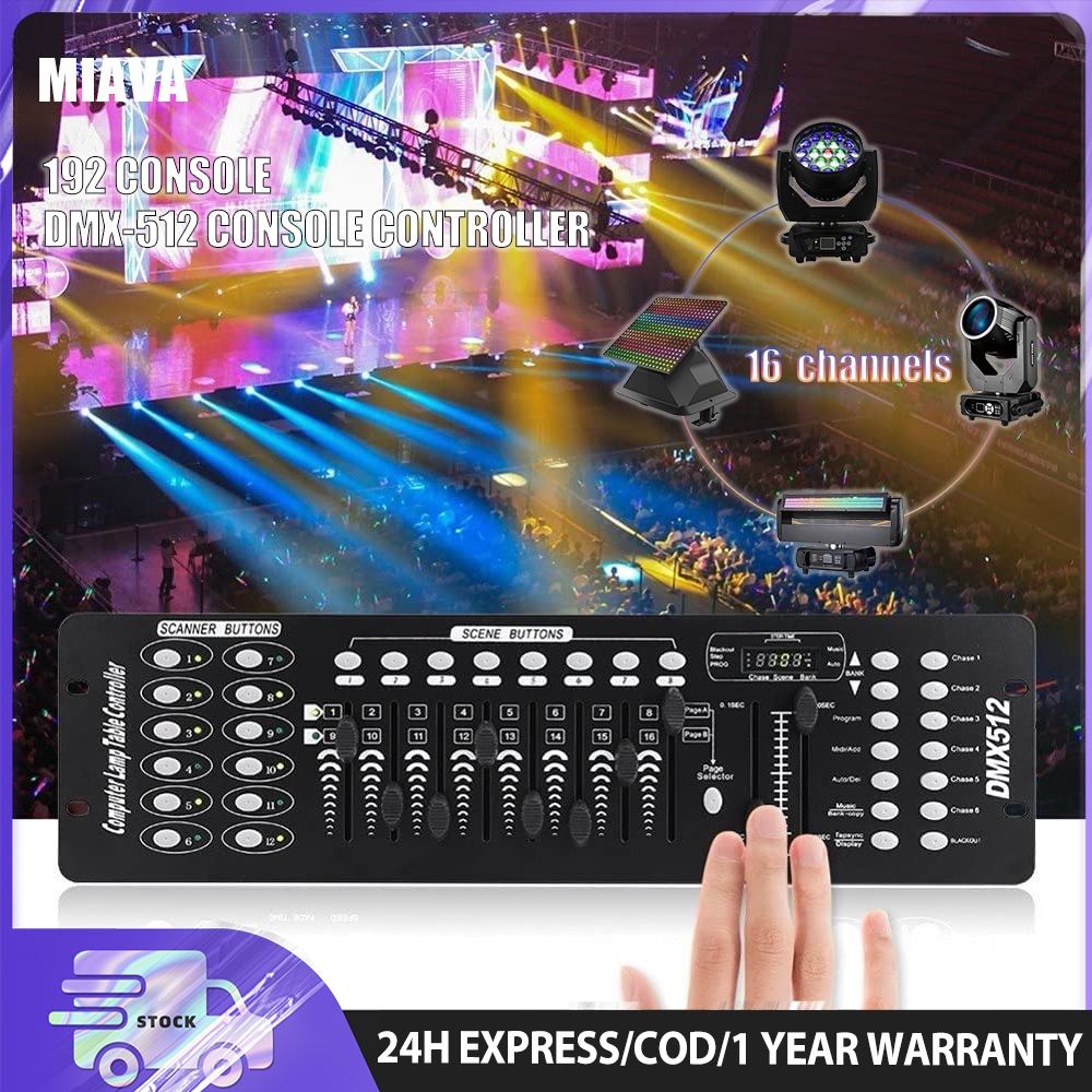 192 Channels DMX Controller Stage DJ Light Controller Disco DMX512 Console Moving Heads Light ...