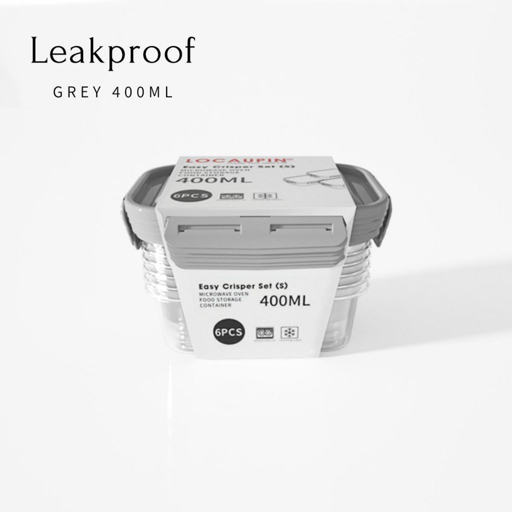 LOCAUPIN 6 Pieces Food Container Plastic Lunch Box Airtight Cover Fresh ...