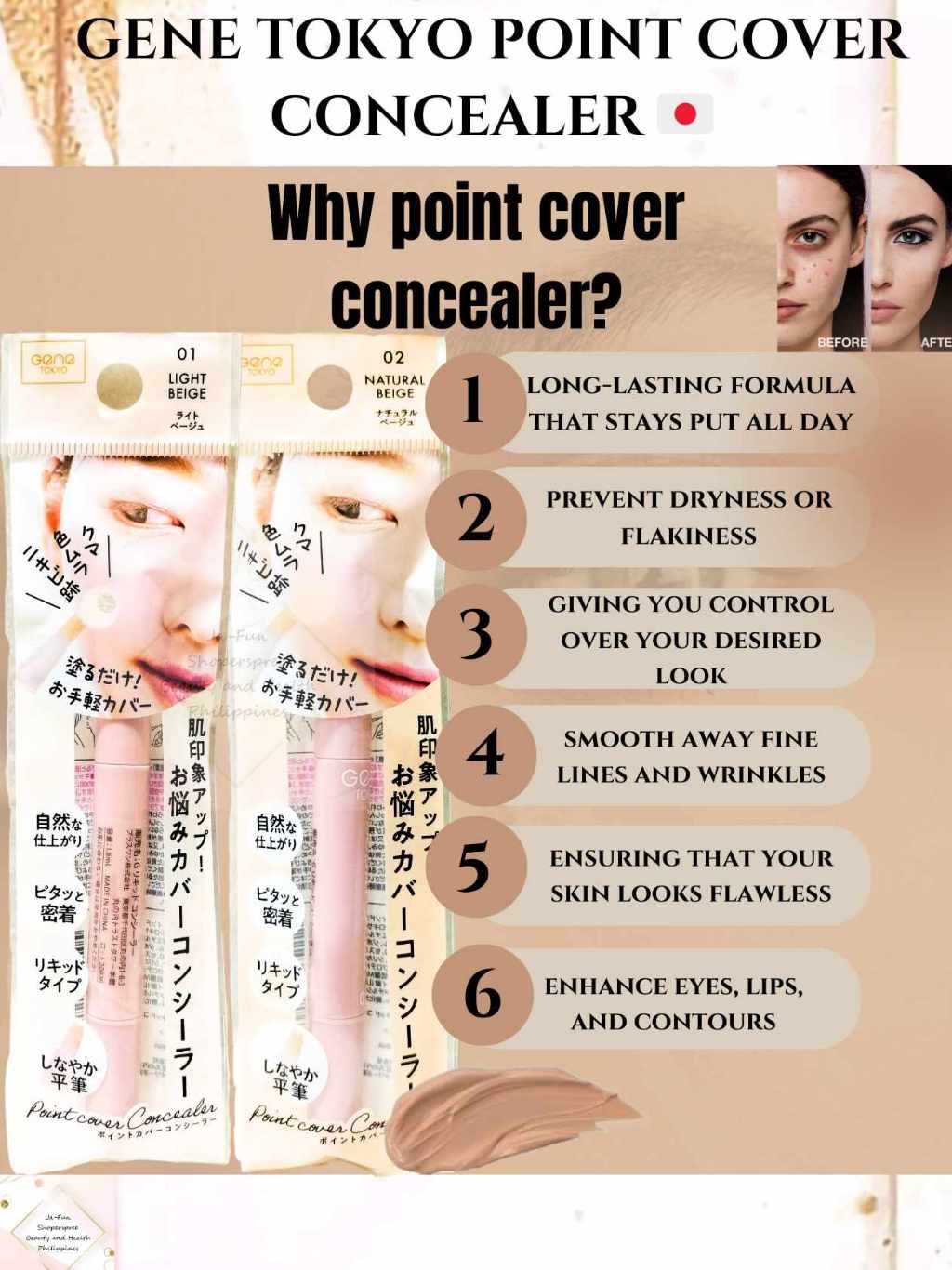 CONCEALER FULL COVER BRUSH TYPE LIQUID CONCEALER ( GENE TOKYO JAPAN ...