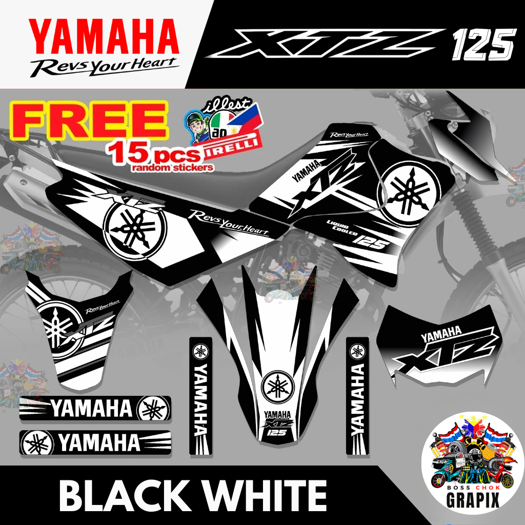 Xtz 125 Logo Yamaha XTZ 125 Motorbike Stickers Year 2021 Blue Star
