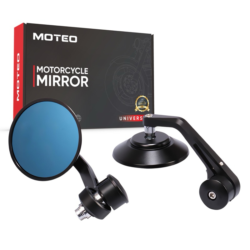 MOTEO Round Motorcycle Handle Bar End Side Mirror Universal | Shopee ...