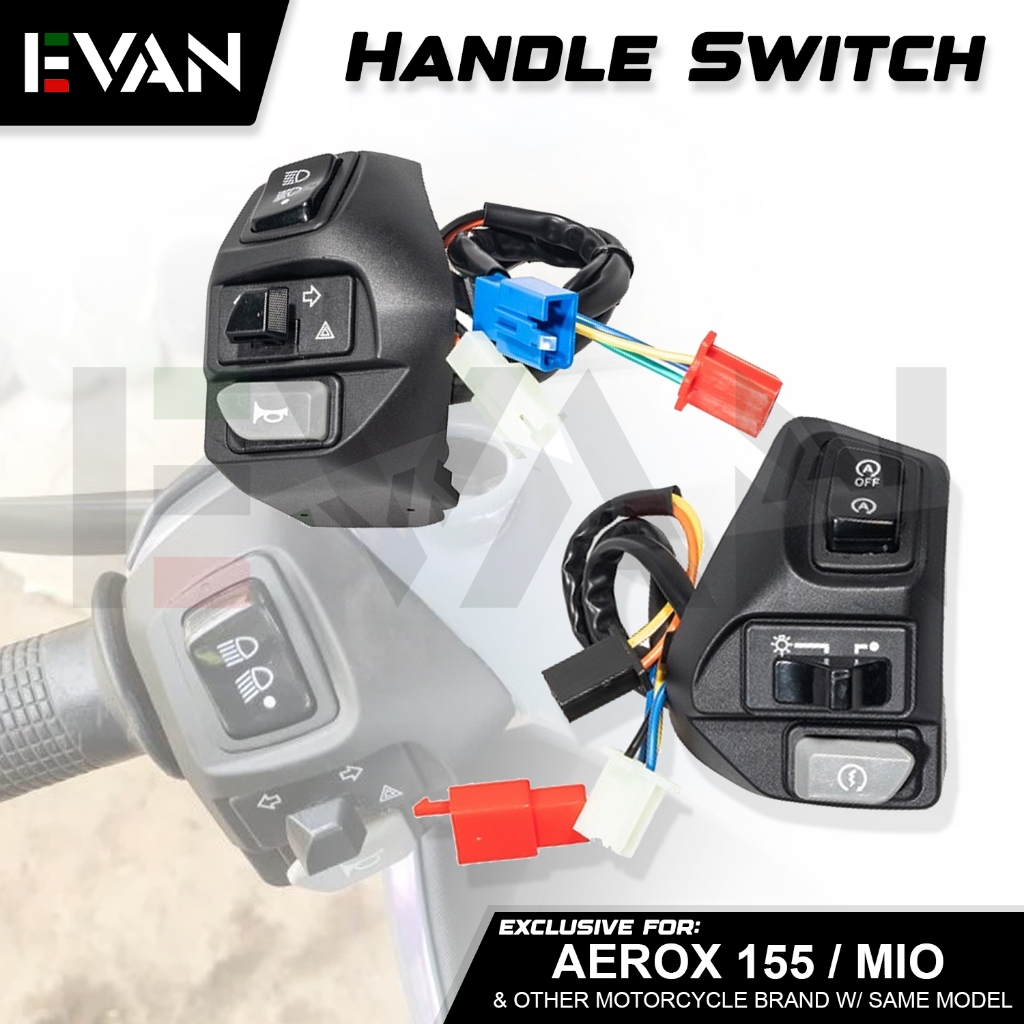 EVAN.PH Handle Switch For Aerox 155/Mio (1 SET) With Hazard Light ...