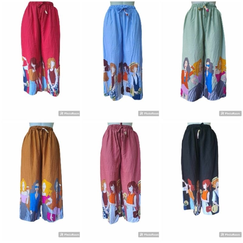CHALLIS SQUARE PANTS FIT UP TO XL | Shopee Philippines
