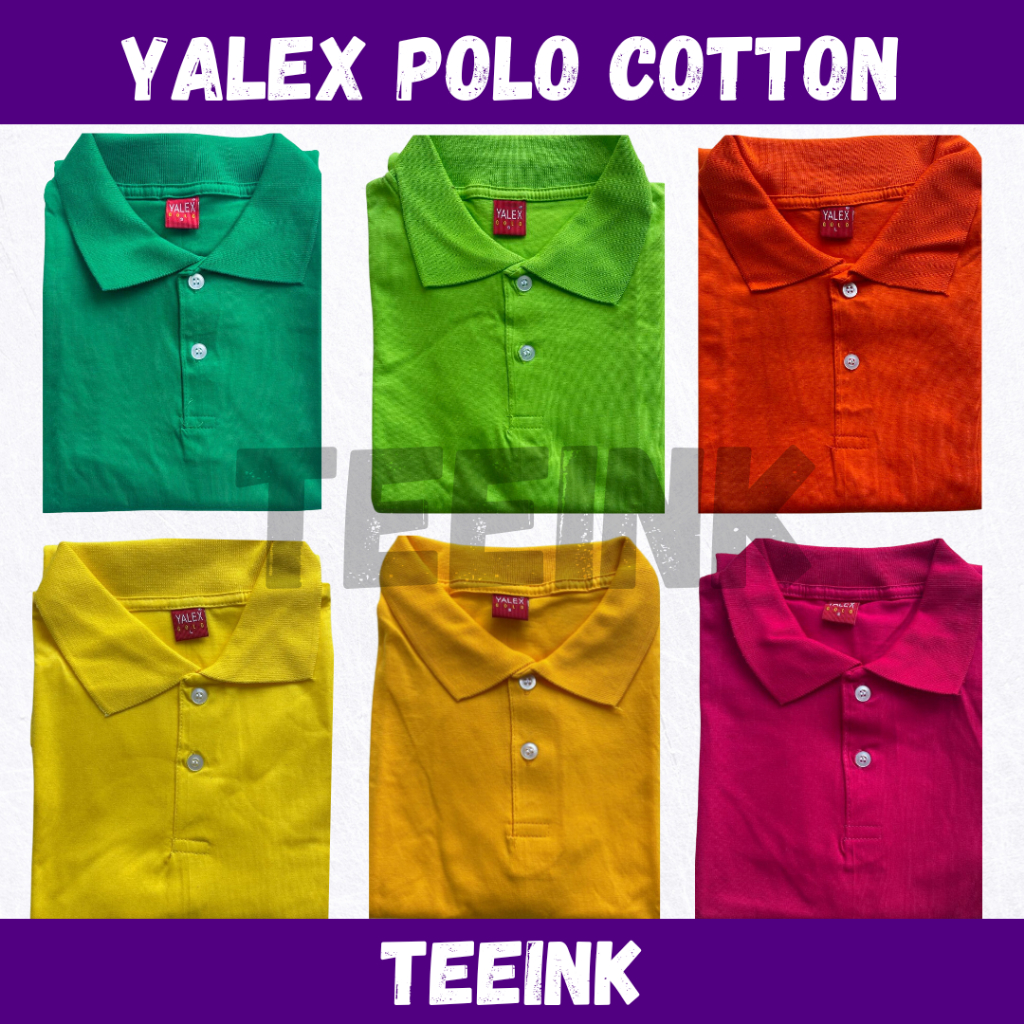 Yalex Polo Cotton | Emerald Green, Apple Green, Orange, Fuschia, Gold ...