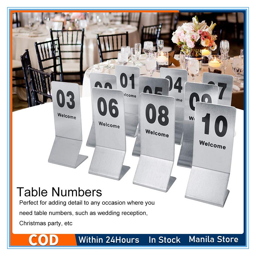 Table Numbers 11-20 Stainless Steel Restaurant Table Numbers，for ...