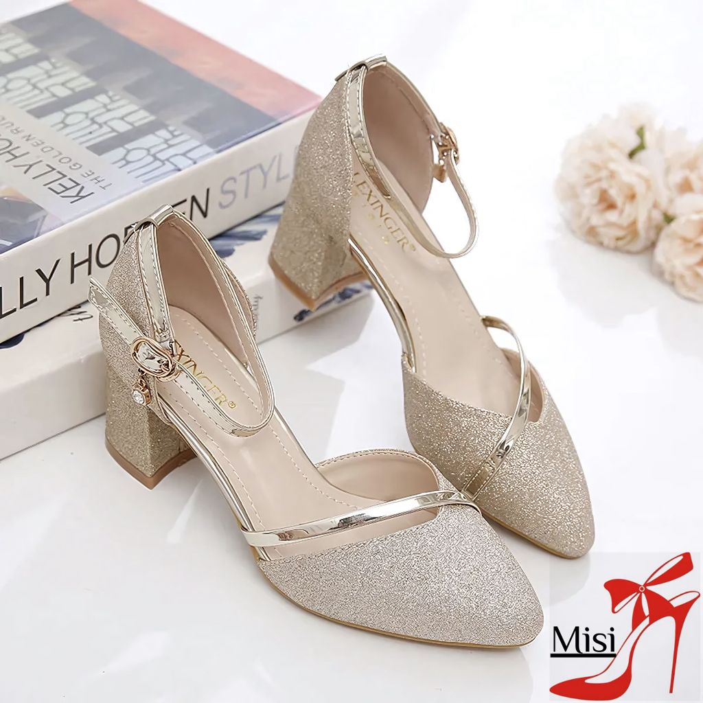 Pointed toe high heel sequin sandals for women 2024 Korean style ...