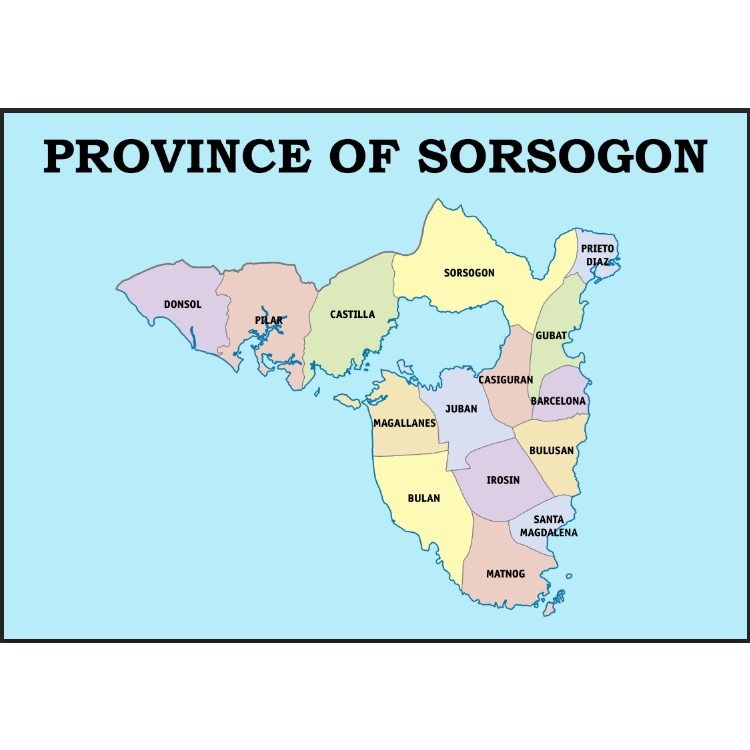 Sorsogon Province Map A4 Laminated Chart | Shopee Philippines