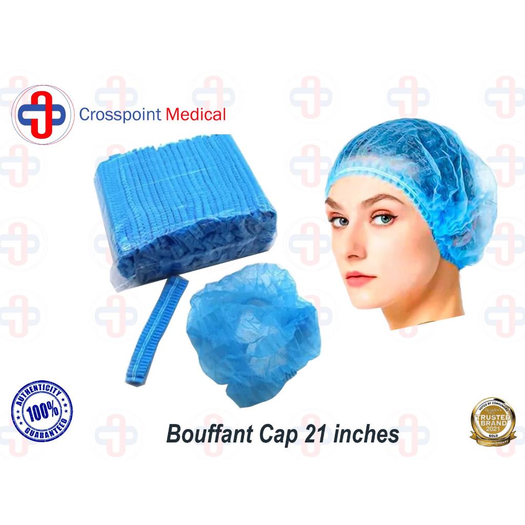 Crosspoint ( BLUE ) Bouffant Cap 21 Inch Headcap 100's | Shopee Philippines
