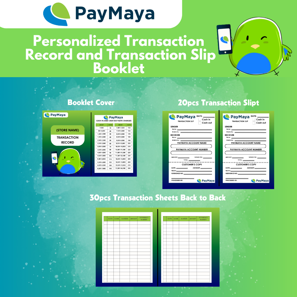 Personalized Pay Maya Cash-in Cash-out Booklet/ A5 Size/ 50pcs ...