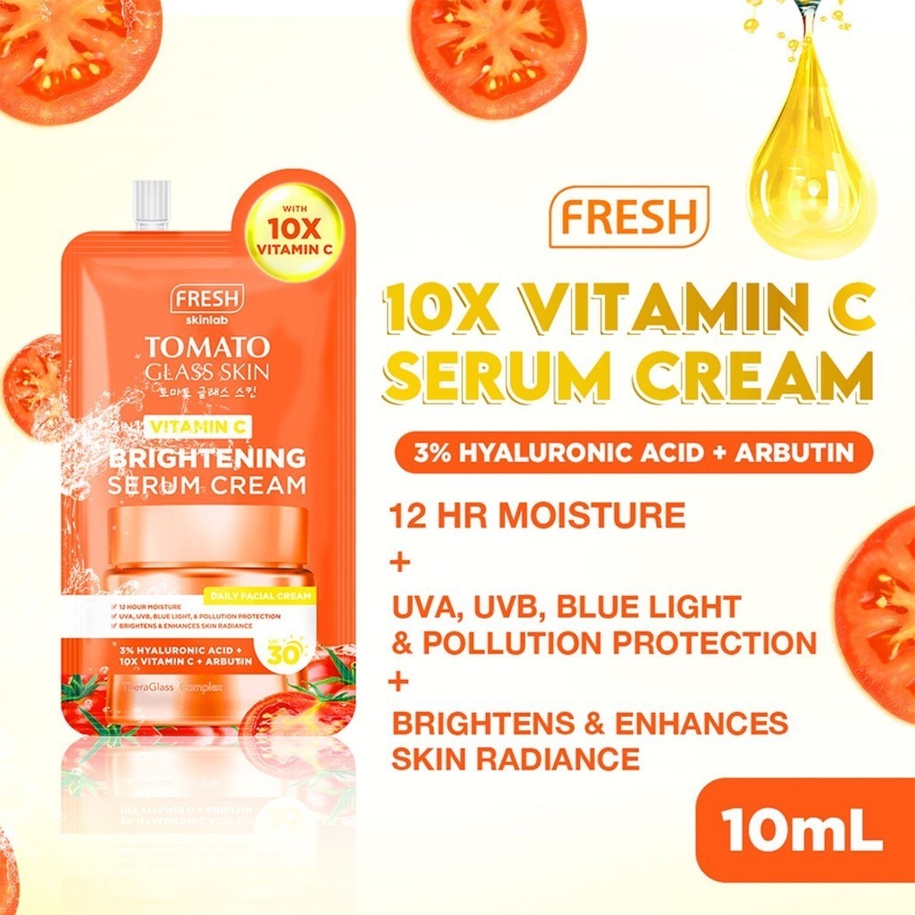 FRESH Skinlab Tomato Glass Skin 3in1 Vit C Brightening Serum Cream SPF ...