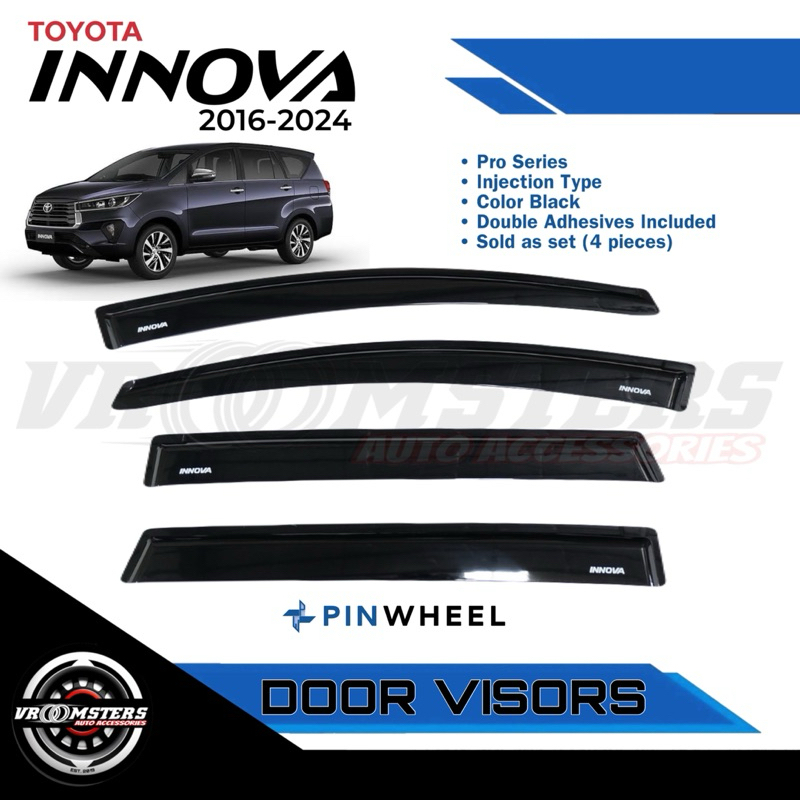 Toyota Innova 2005-2025 Pinwheel Pro Series Door Visors #Vroomsters ...