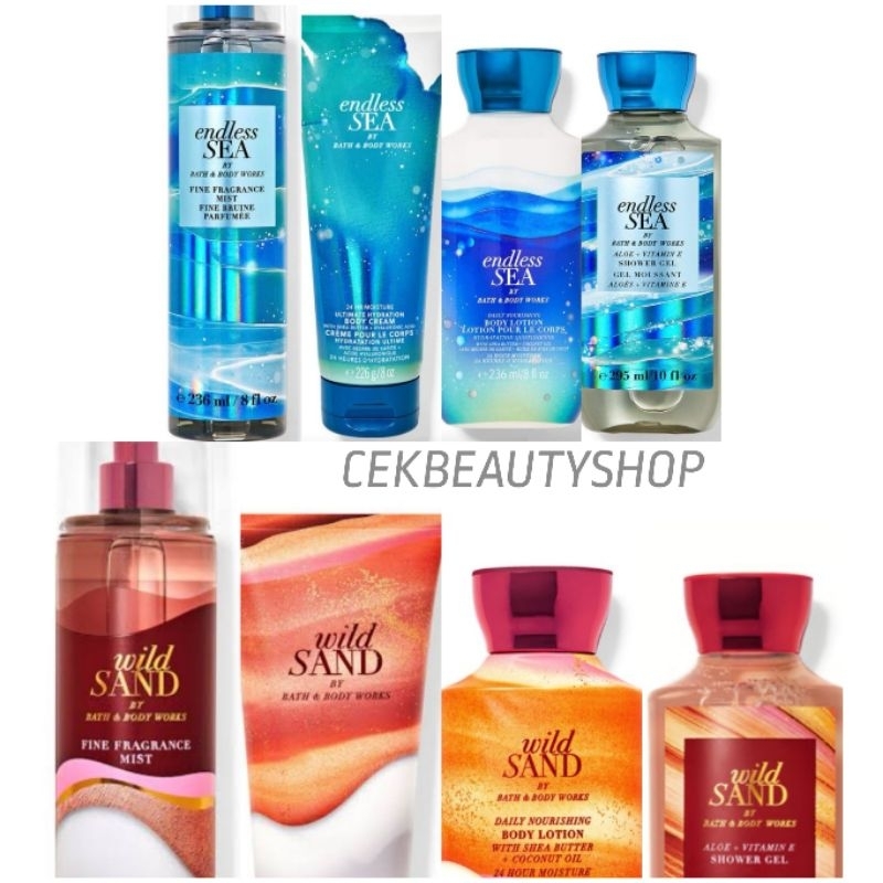 ENDLESS SEA &WILDSAND BATHS AND BODY WORKS FRAGRANCE MIST/ BODY CREAM ...