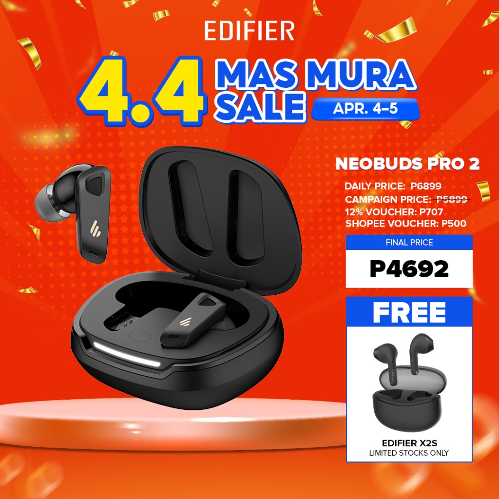 Edifier Neobuds Pro 2 Wide-Band Multi-Channel ANC Spatial Audio Hi-Res Audio LDAC 8 Microphone ...