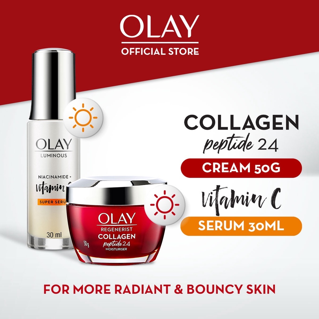 Olay Collagen Peptide Cream + Vitamin C Serum Bundle | Shopee Philippines