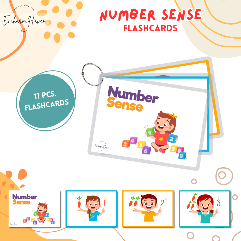 'NUMBER SENSE' Fully Laminated Educational Flashcards [11 pcs ...