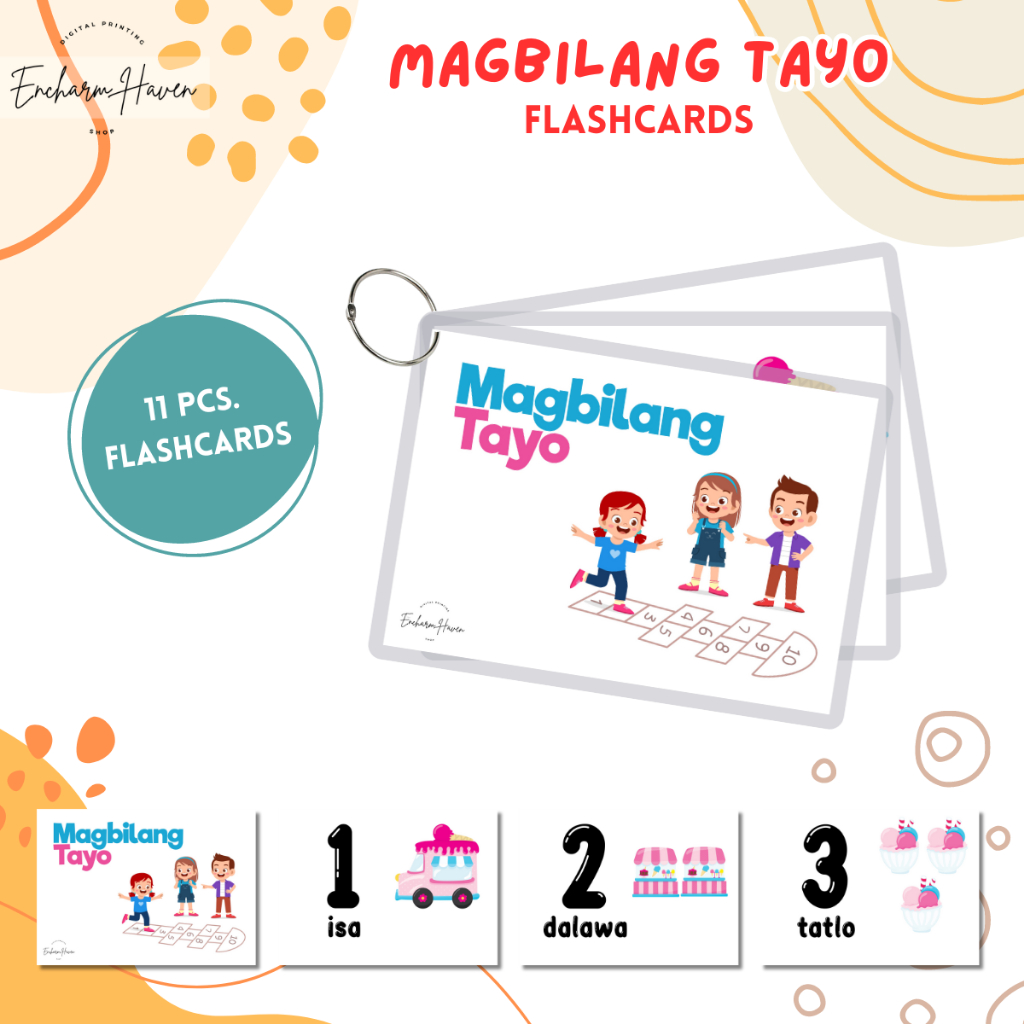 'MAGBILANG TAYO' Fully Laminated Educational Flashcards [11 pcs ...