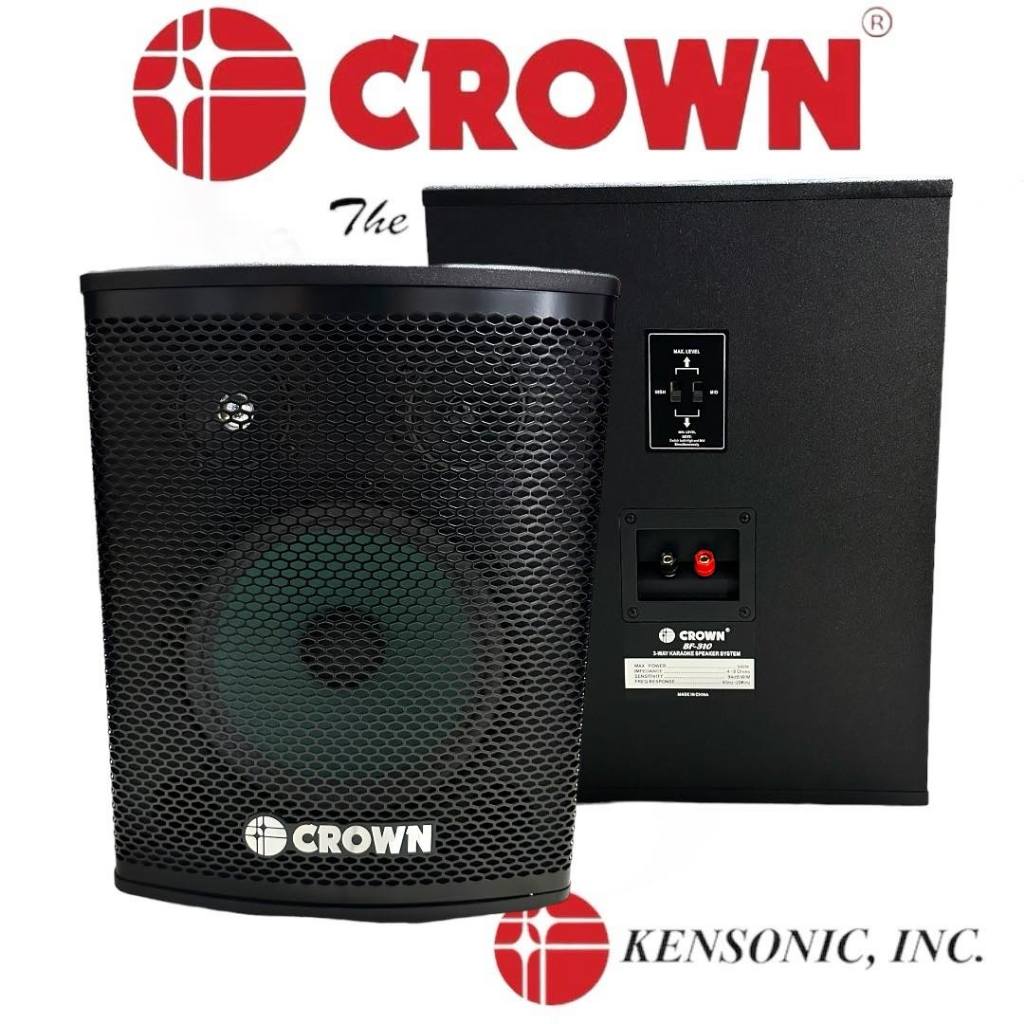 Original Crown 2pcs BF-310 10 inch 500W Speaker 3 Way Karaoke Speaker ...