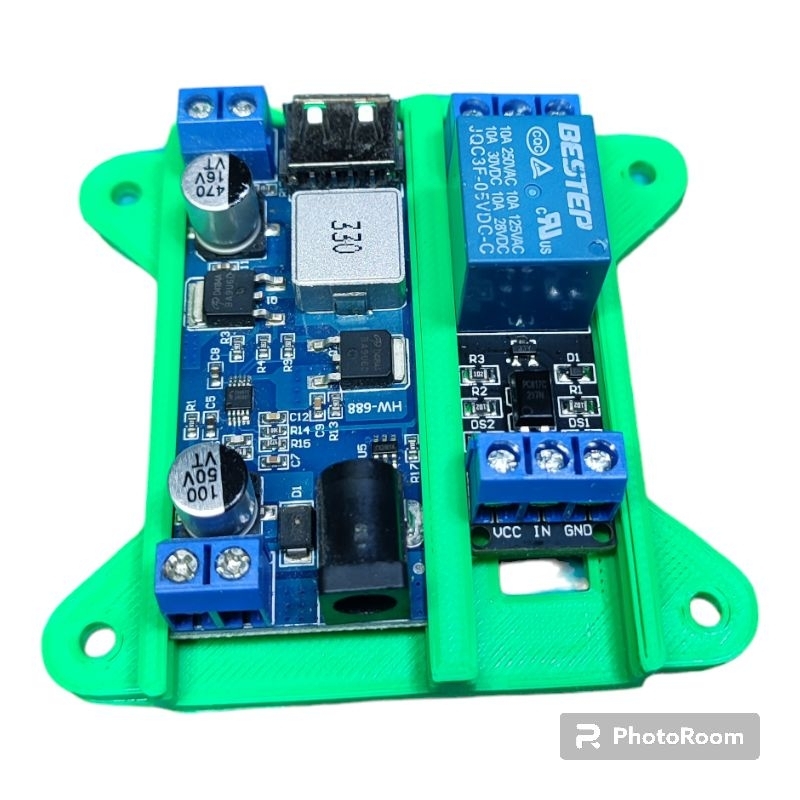 2N001-2in1 12V/24VDC to 5VDC Buck Converter and Single Channel Relay 3D ...