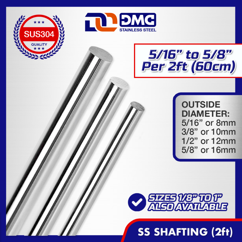 2FT (5/16" to 5/8") Stainless Shafting Stainless Round Bar Stainless ...