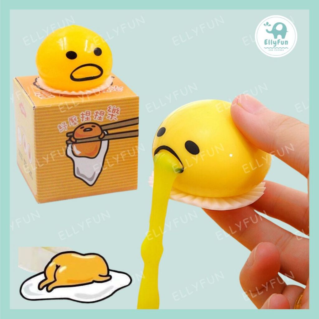ELLYFUN Slimy Vomiting Egg Yolk Toy Stress Reliever Prank Toy Lazy Egg ...