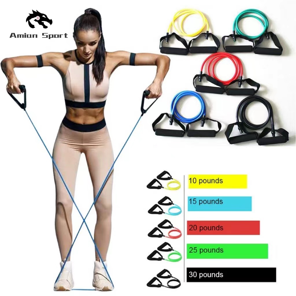 Elastic resistance ropes for yoga, fitness, and home workouts, offering ...