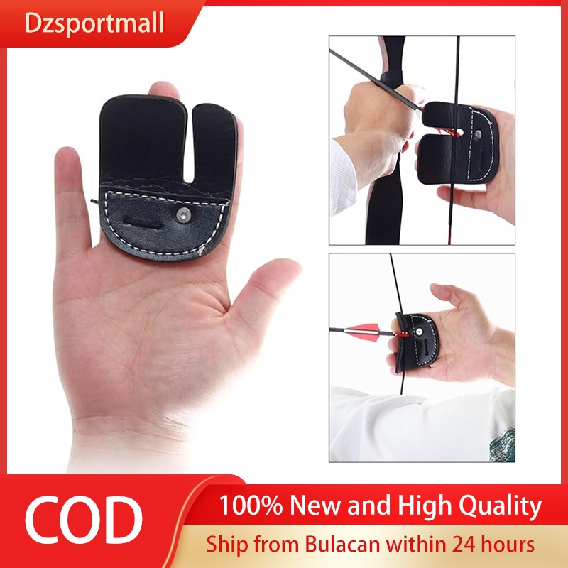 Bow Arrow Cow Leather Finger Tab Archery Finger Guard Protection Pad ...