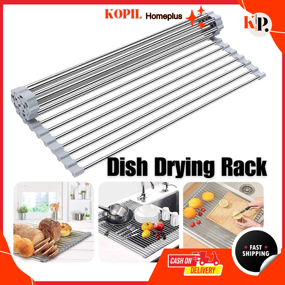 Kopil Kitchen Sink Drainer Roll up Dish Drying Rack | Shopee Philippines