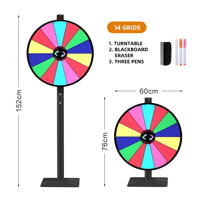 16/24 inch Prize Wheel Fortune Game with Dry Erase Markers Eraser Prize ...