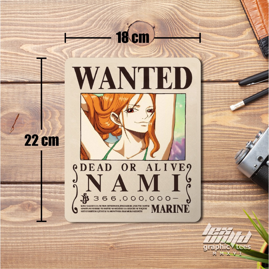 One Piece Strawhat Wanted Custom Mouse Pad (Nami Wanted Poster ...