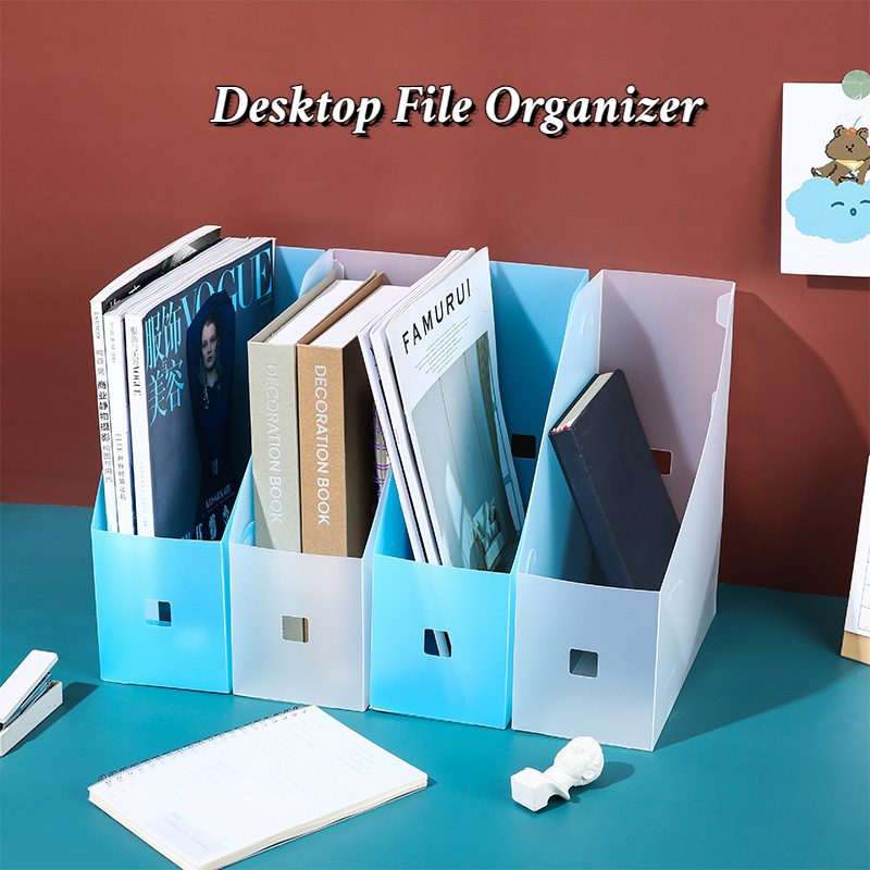 Vertical File Box Desktop Document Organizers File Holder Assemble Book ...