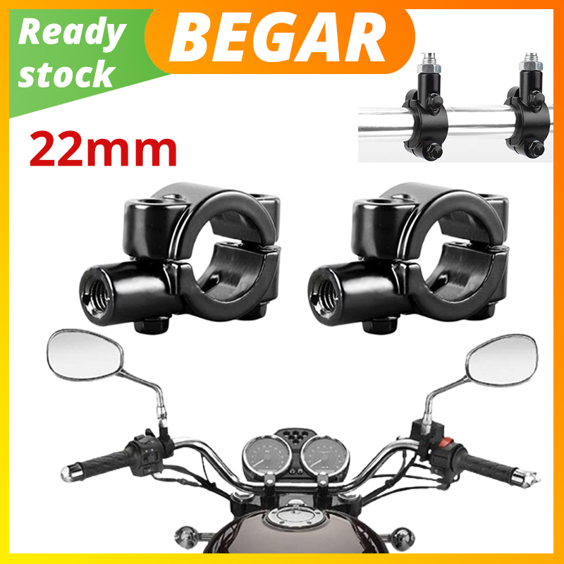 7/8" Handlebar Mirror Mount Clamps Accessories Black Motorcycle ...