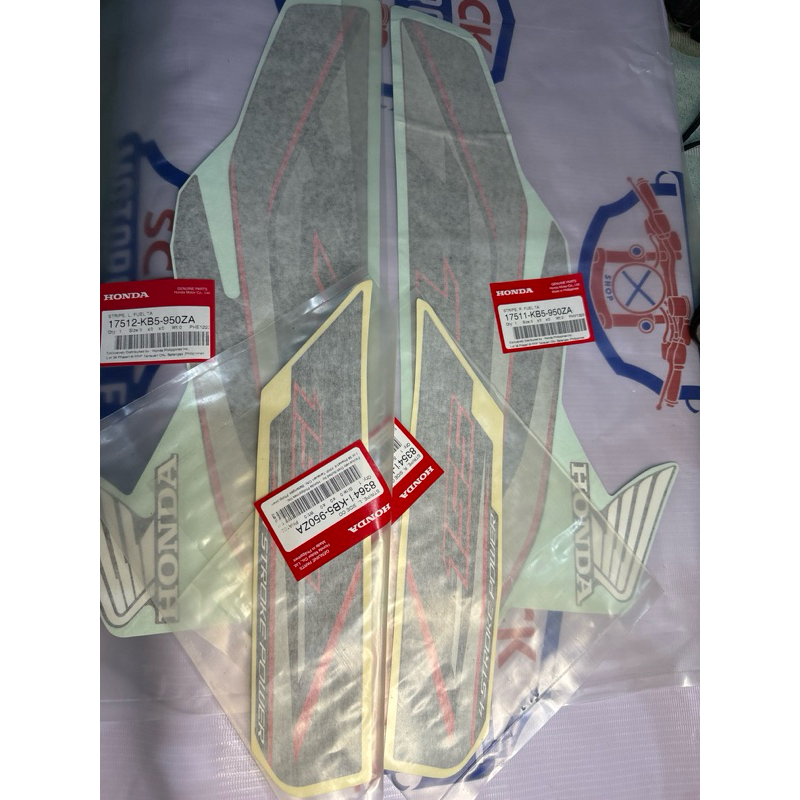 HONDA TMX155 GAS TANK STICKER AND SIDE COVER STICKER BLACK GENUINE ...