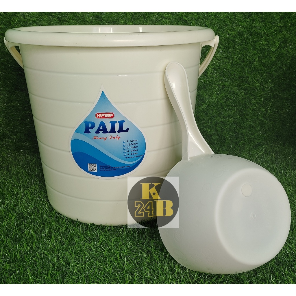 (HT306) (HT307)(888W) White IVORY Pail with Plastic Handle W/DIPPER ...