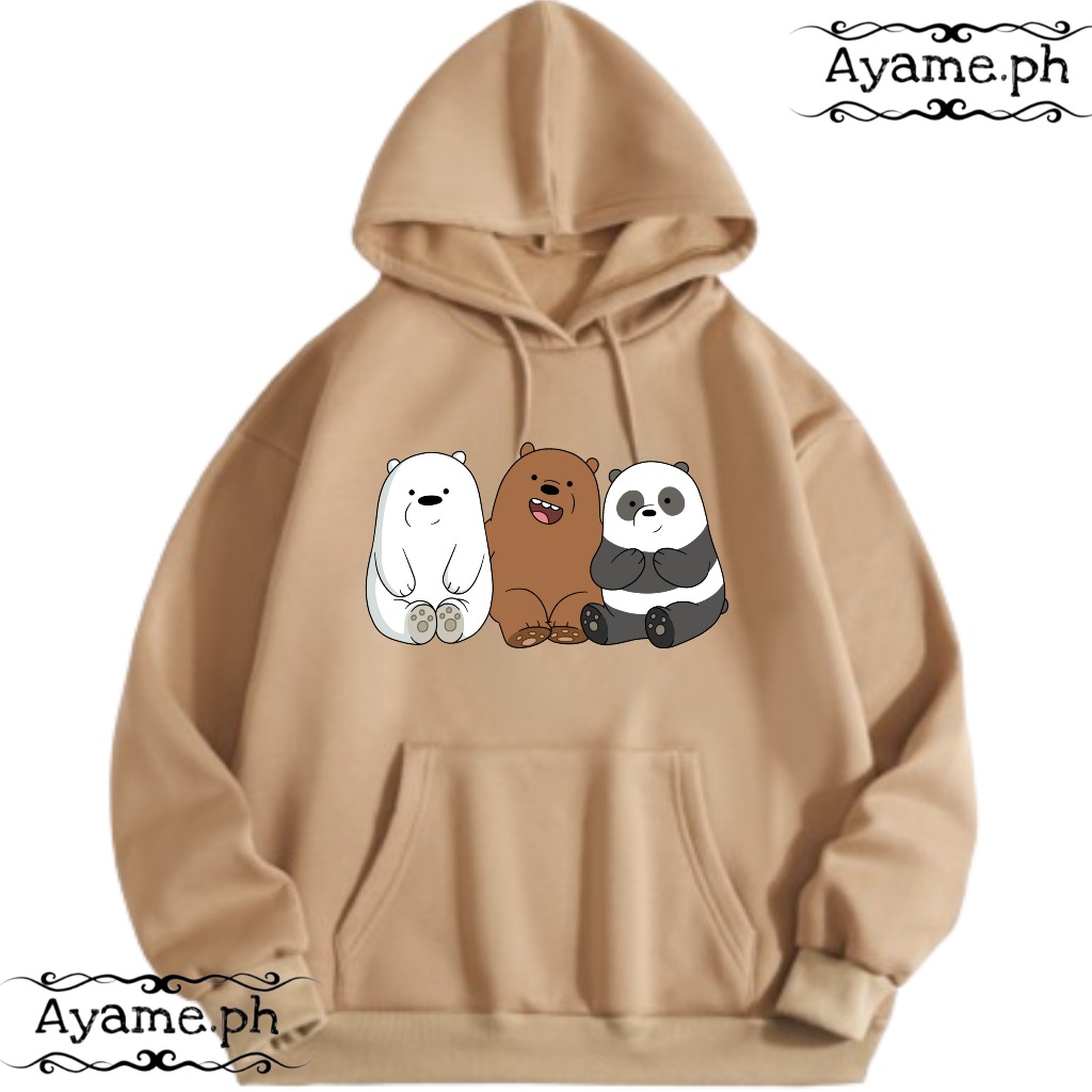 We bare bears hoodie jacket cotton unisex men and women good quality ...