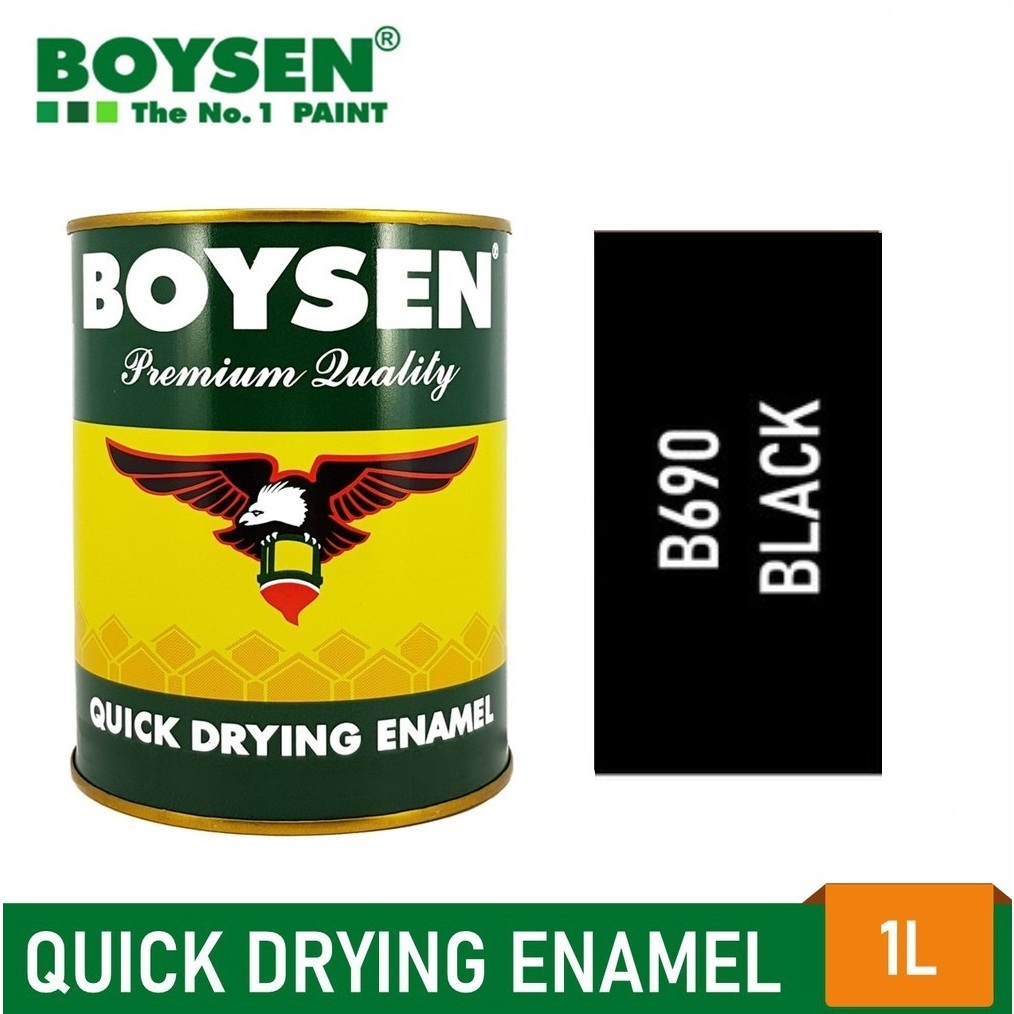 BOYSEN #690 Quick Dry Enamel Black 1 Liter L 1L QDE B690 690 100% ...