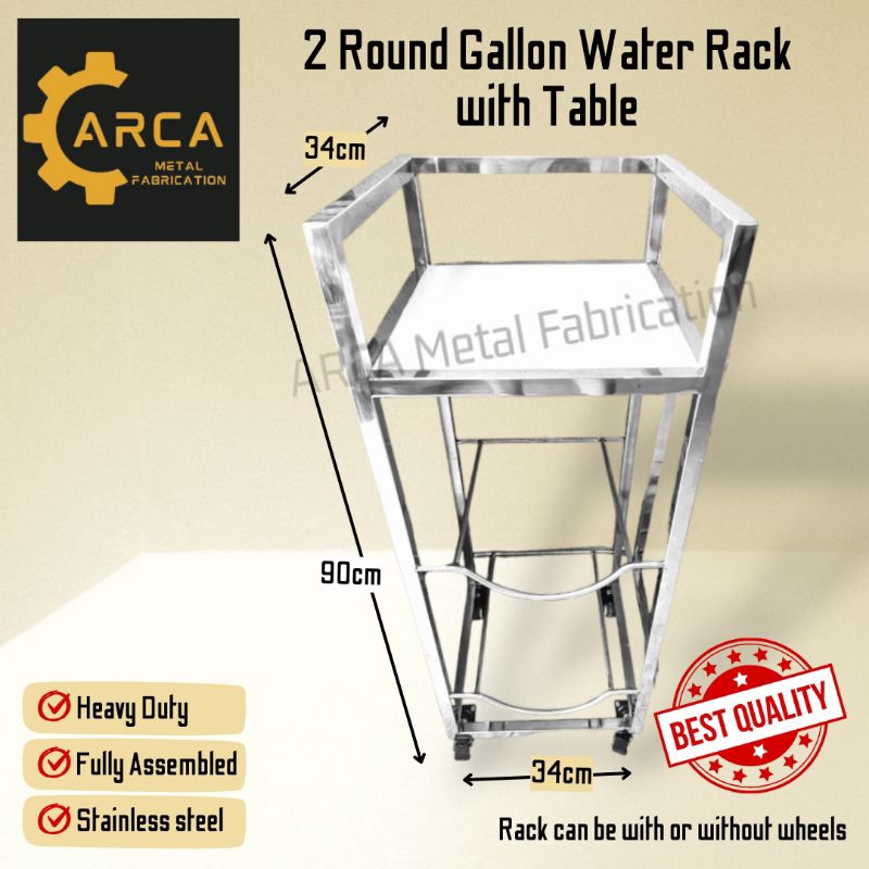 2 Round Gallon with Table Stainless Water Rack | Shopee Philippines