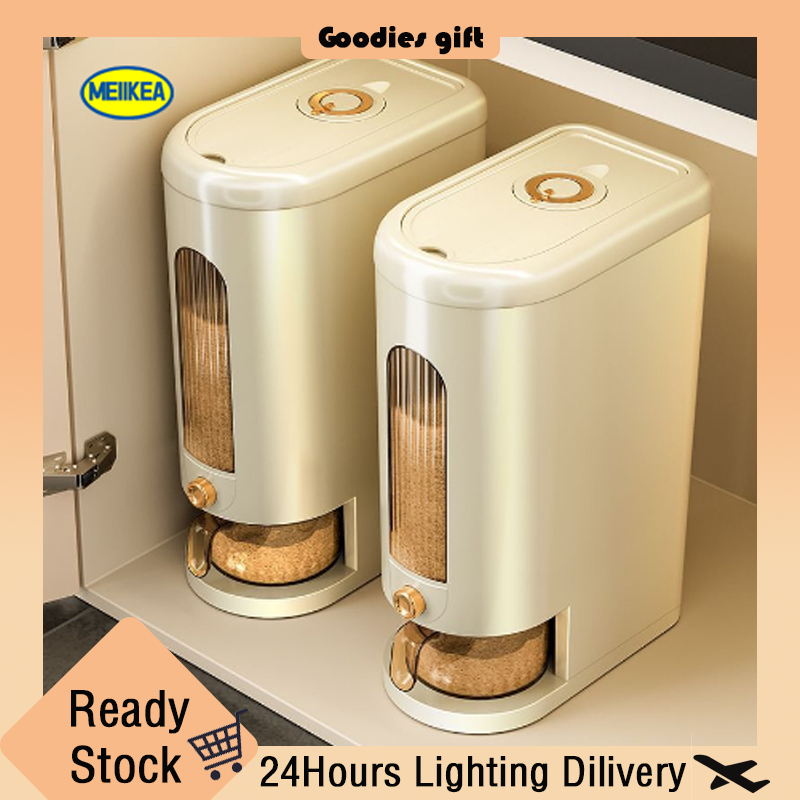Automatic Rice Dispenser Storage Kitchen Rice Storage Container Push ...