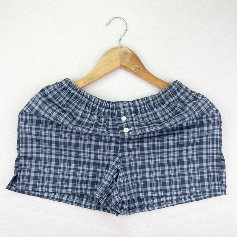 Checkered / Plaid / Mixed Prints Vented-Hem Boxer Shorts | Sleepwear ...