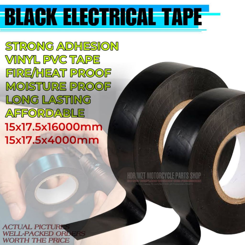 (1 PIECE) GENUINE FSL PVC BLACK ELECTRICAL TAPE 4M & 16M | Shopee ...