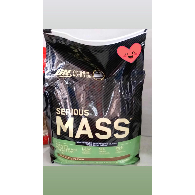 Optimum Nutrition Serious Mass Gainer Protein 12 lbs Chocolate and ...