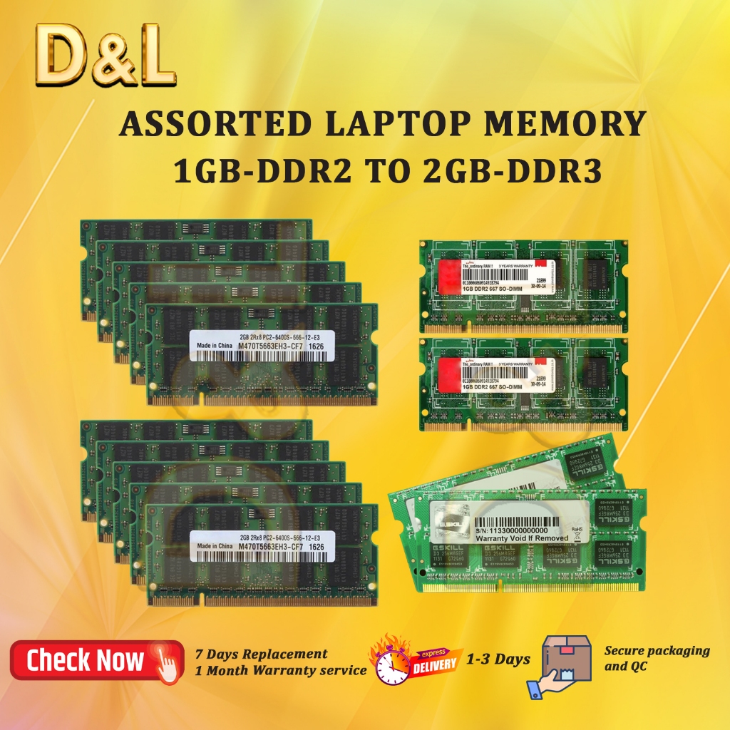 DNL COMPUTER STORE RAM-LAPTOP MEMORY ASSORTED BRAND [[REFURBISHED ...