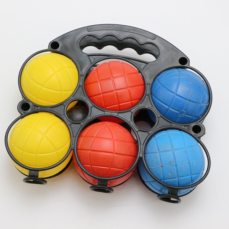 6+1pcs Bocce Ball Set with Carrying Case Colorful Bocce Balls Beach ...