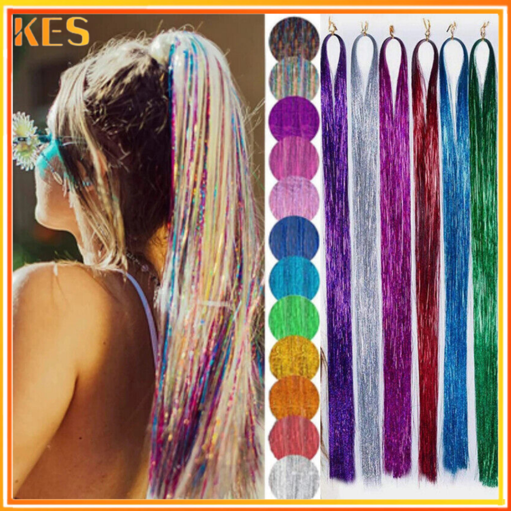 Hair Extension Tinsel Kit 47 InchFairy Hair Tinsel Strands Multi Colors ...