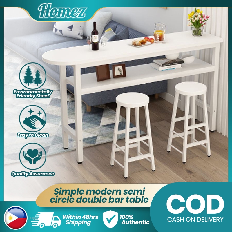 【Ready stock】Bar table with 2 chairs Counter High Table Long Table ...