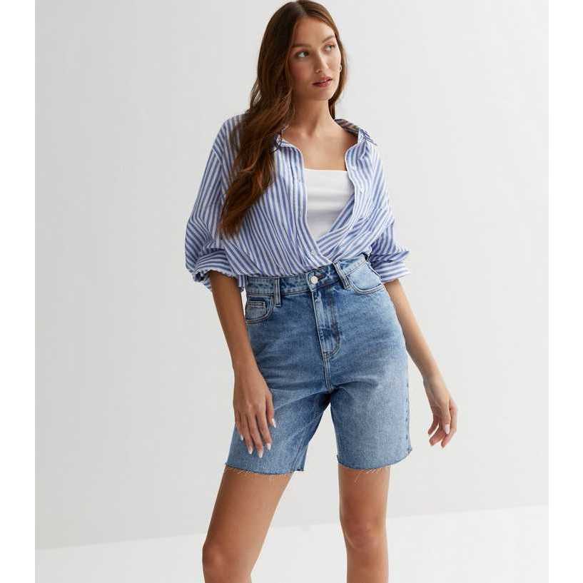 High waist Denim Bermuda Short Tokong Short Size:S-3XL220 | Shopee ...