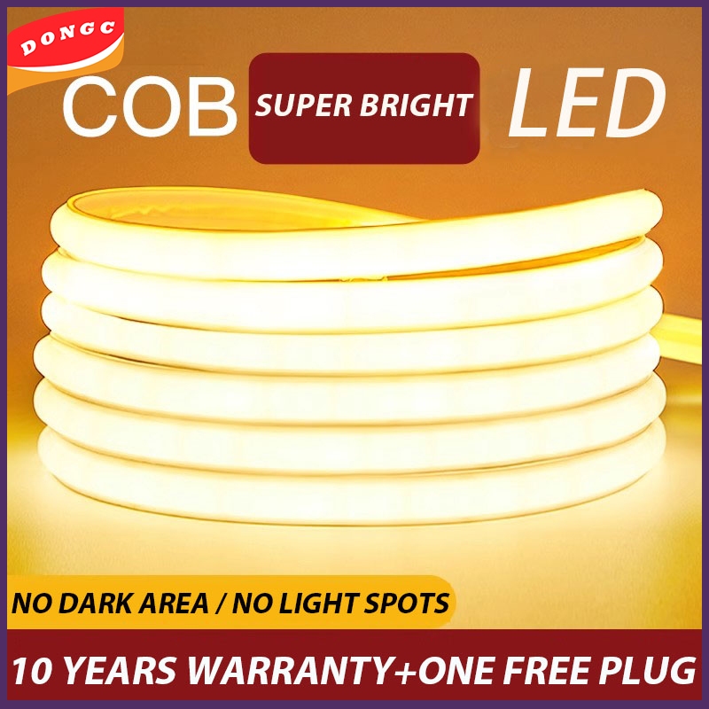 220V LED Strip Lights Waterproof 5M/10M/20M COB tape lights Outdoor ...