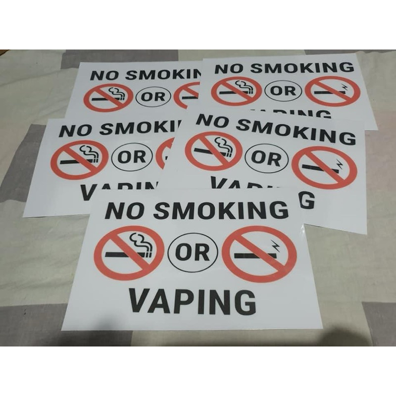 NO SMOKING OR VAPING SIGNAGE A3/A4 size | Shopee Philippines